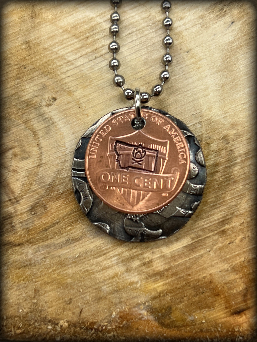 Montana Stamped Penny & Quarter Necklaces – SnoCap Designs